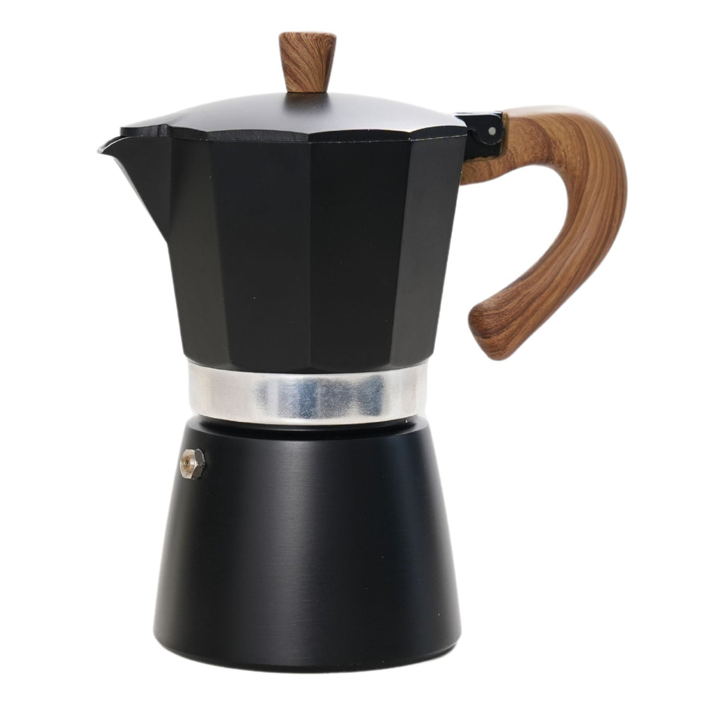 Sopresta Premium Moka Pot Svart - Trähandtag | Kaffepro.se